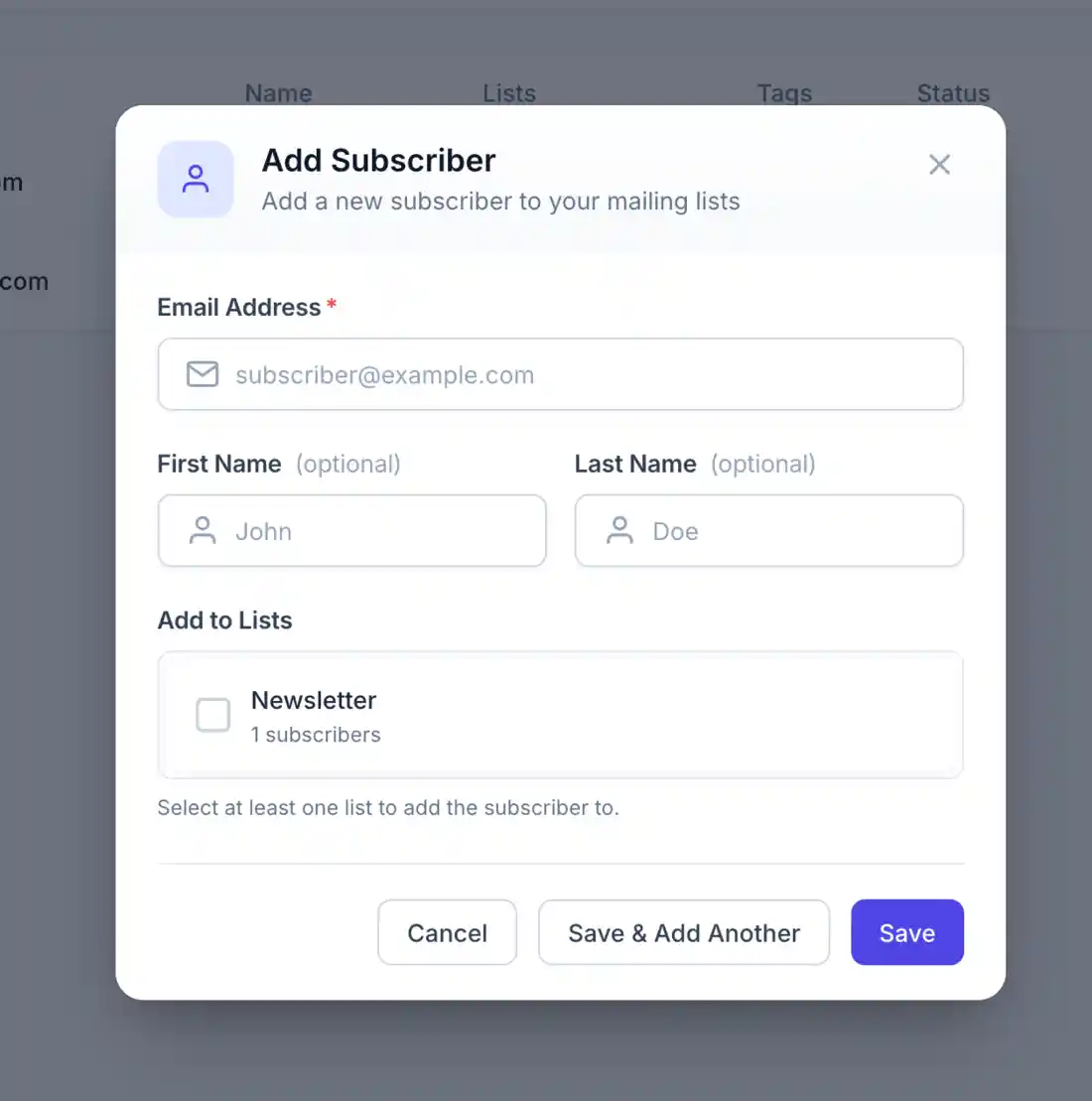 Managing Subscribers - Outreach